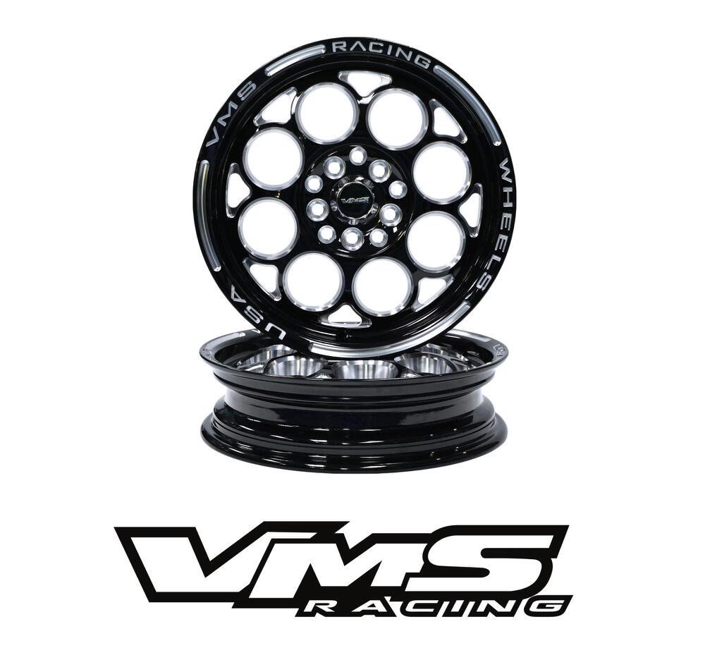 VMS Wheels Modulo Rear Or Front 15X3.5 4X100 4X114.3 10 ET 73.1 CB Bla ...