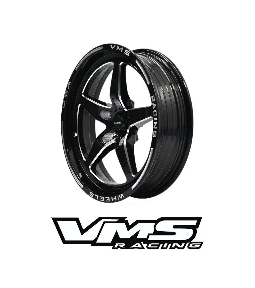 VMS Racing Street Drag Pack V Star 5 Spoke Wheel Rim 15X8 & 17x4.5 5X1 ...